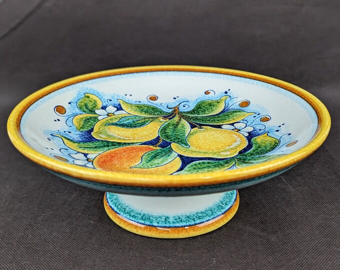 Hand Painted Dip Mano Siena Italy Lemon Orange Limoncello Pedestal ...