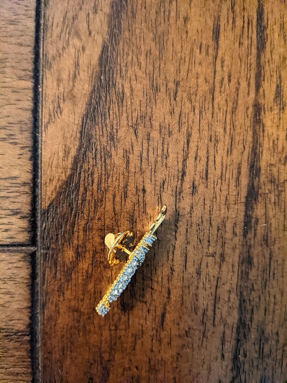 Vintage BALLOU REG'D Gold Tone White Crystal Rhinesto… - Gem