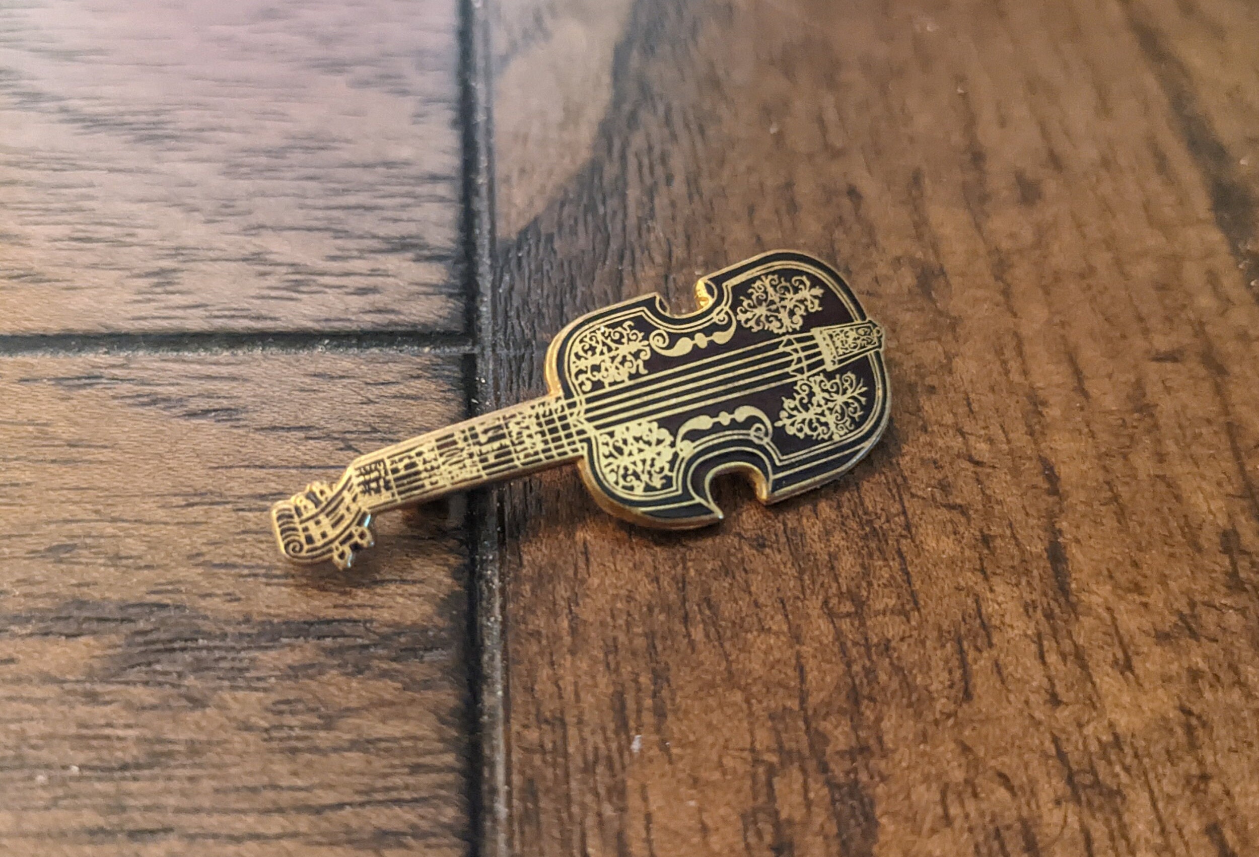 Vintage 1985 MMA Metropolitan Museum of Art Violin Guitar Gold Black ...