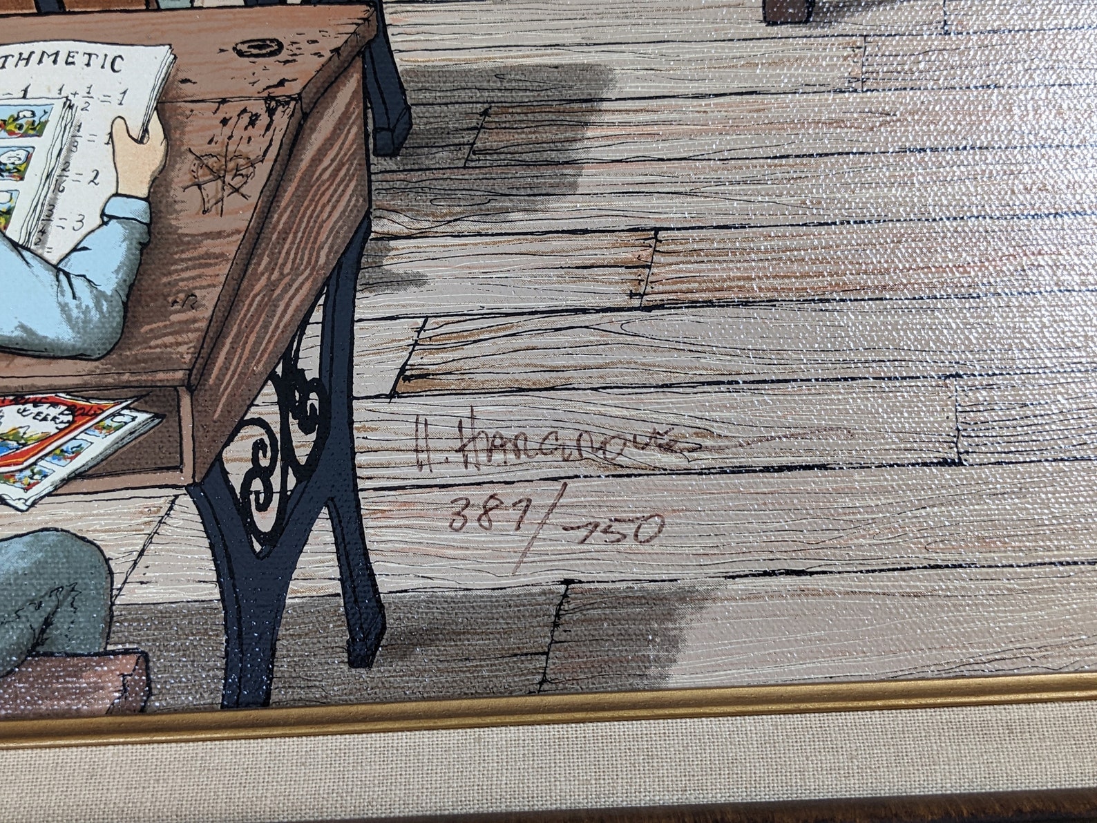 Vtg 1987 H Hargrove Dear Old School Days Art Print Limited Edition ...