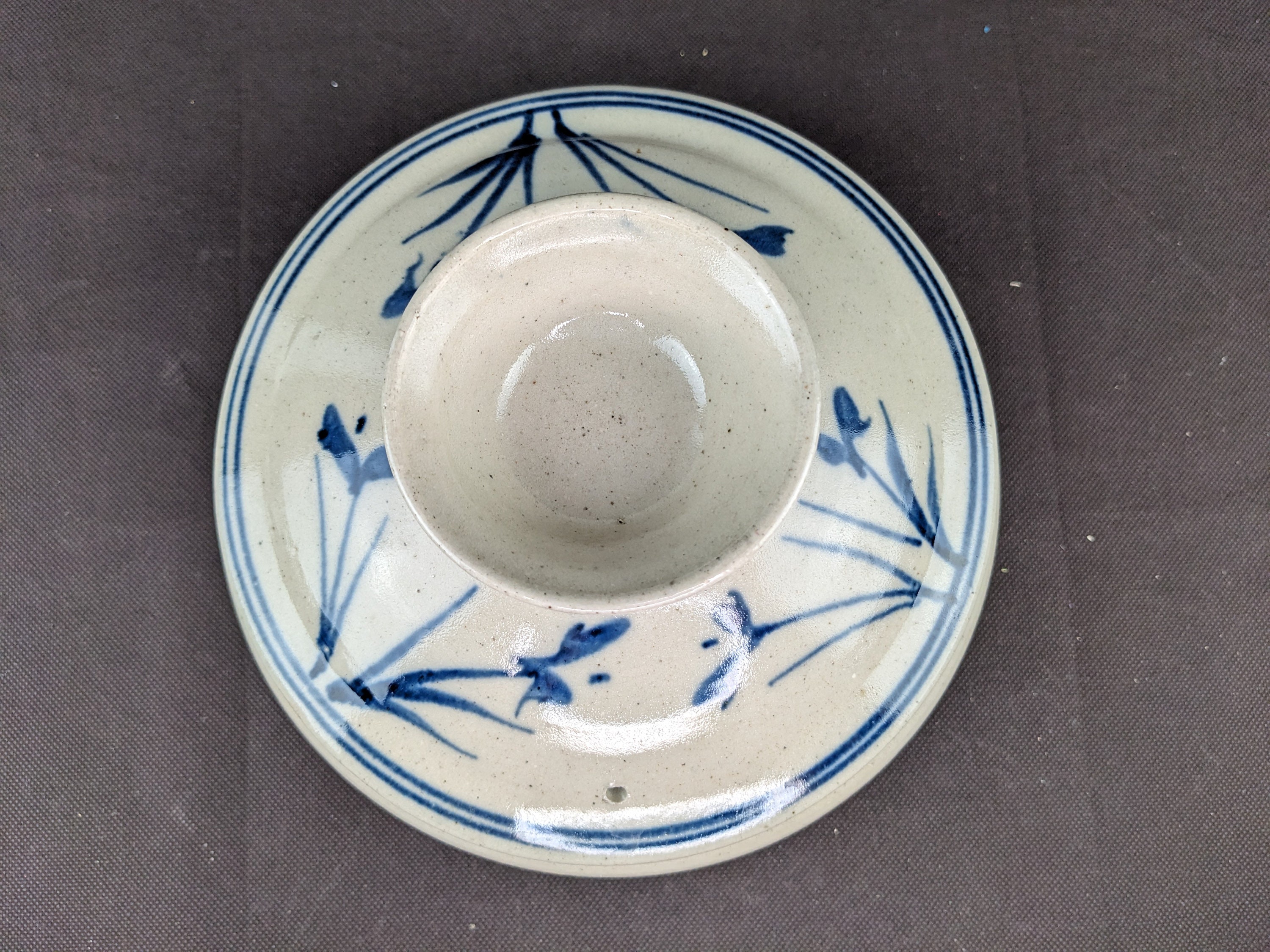 Asian Chinese Blue Floral Art Pottery White Stoneware Soup Stew Tureen ...
