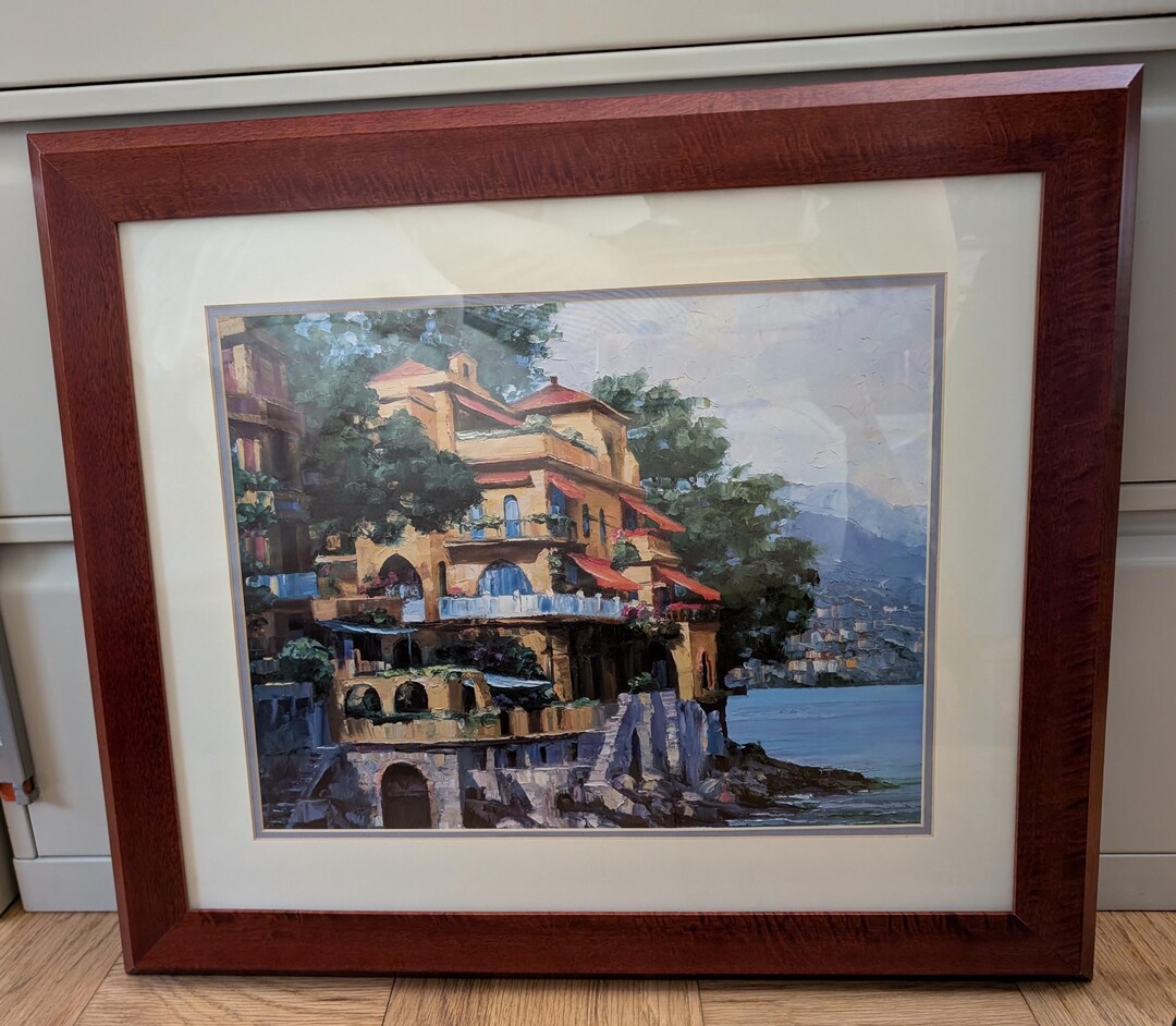 Portofino Villa by Howard Behrens Art Print Wood Glass Framed Landscape ...