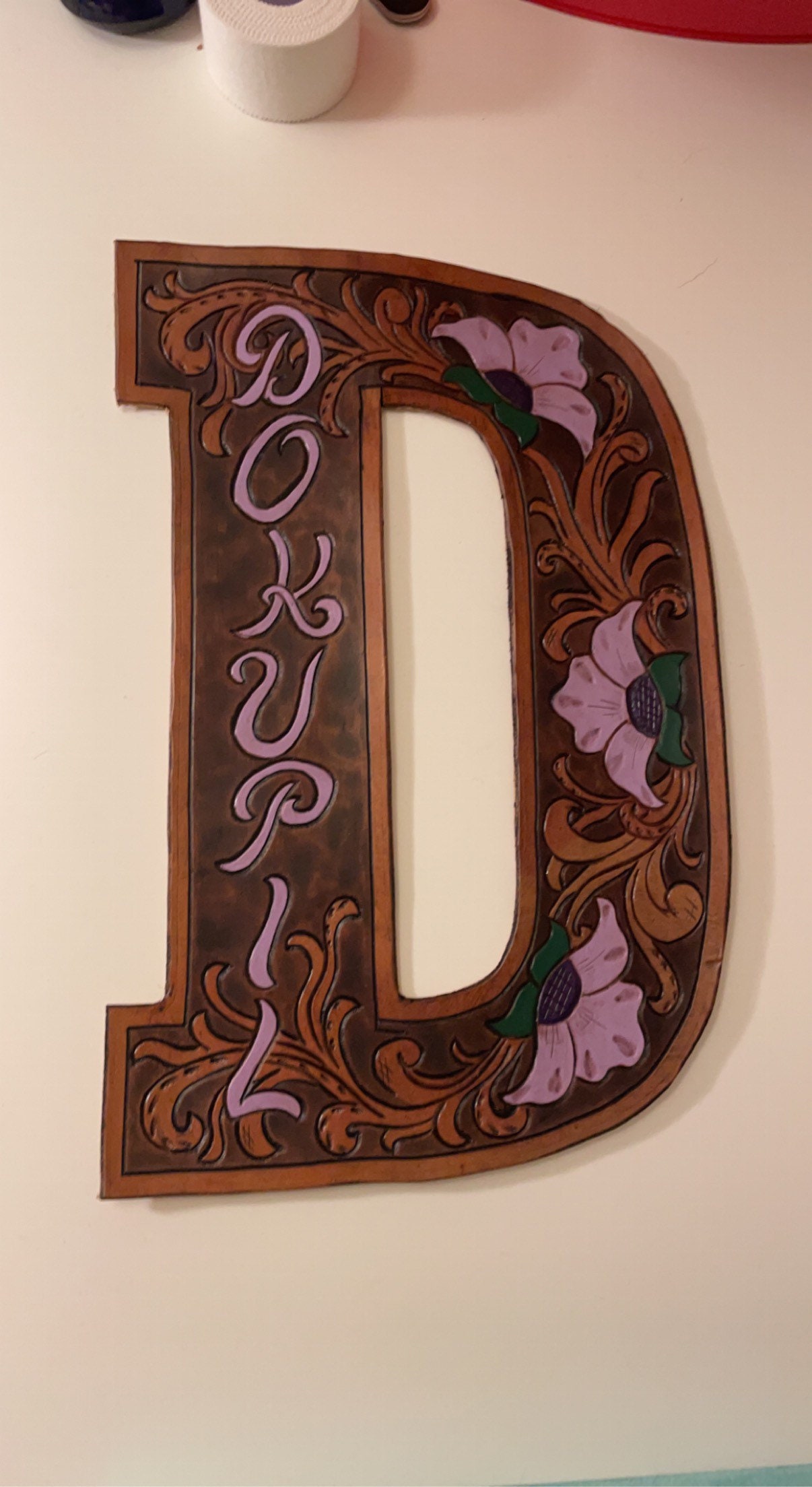 Western Tooled Leather Letter - Etsy