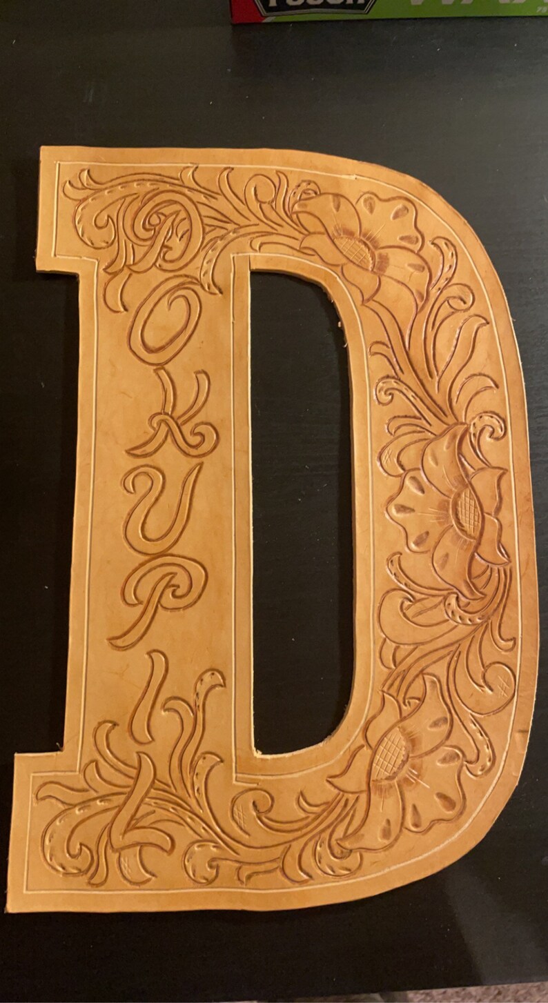 Western Tooled Leather Letter - Etsy