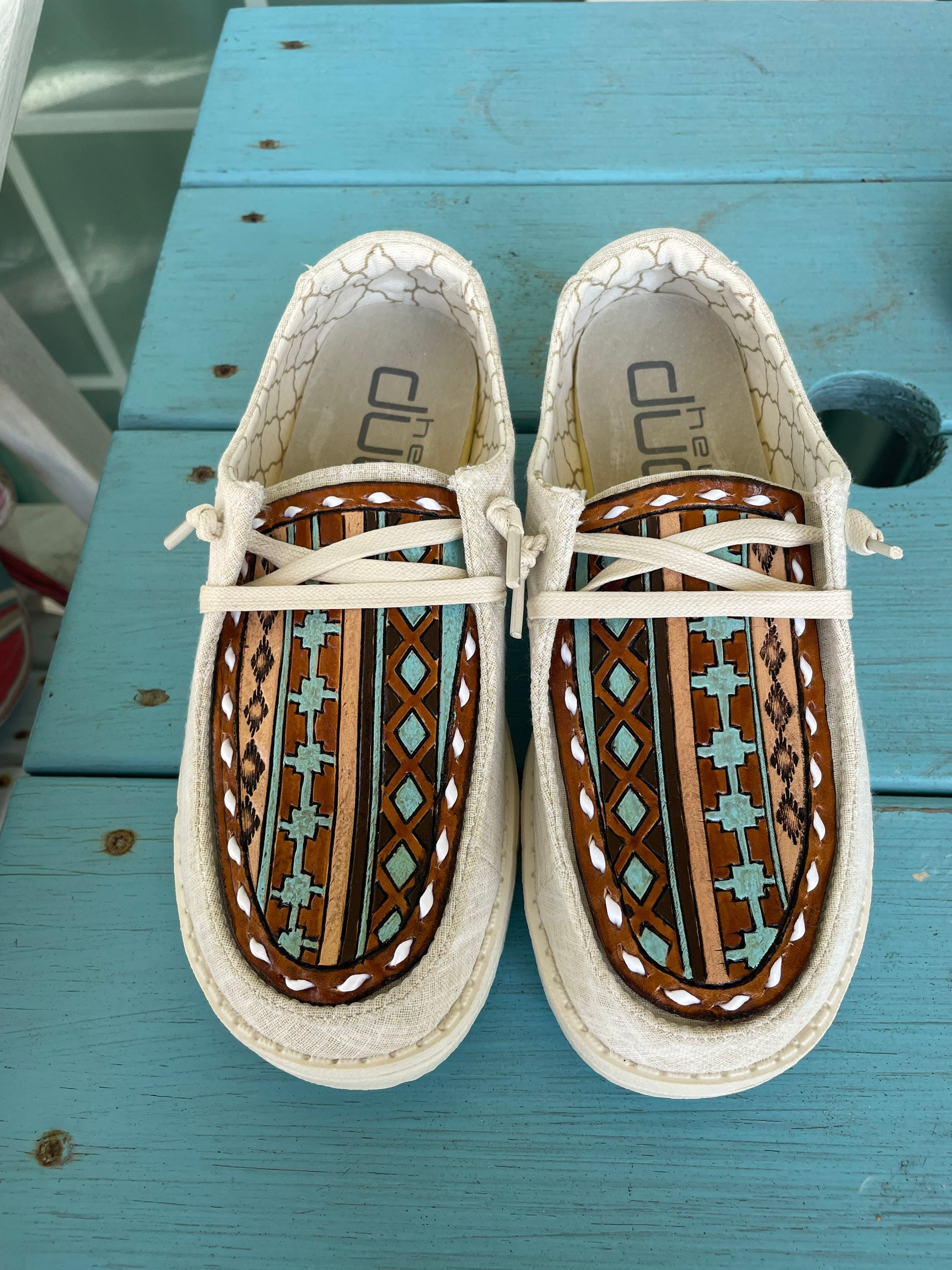 Custom Tooled Heydudes Full Tops - Etsy