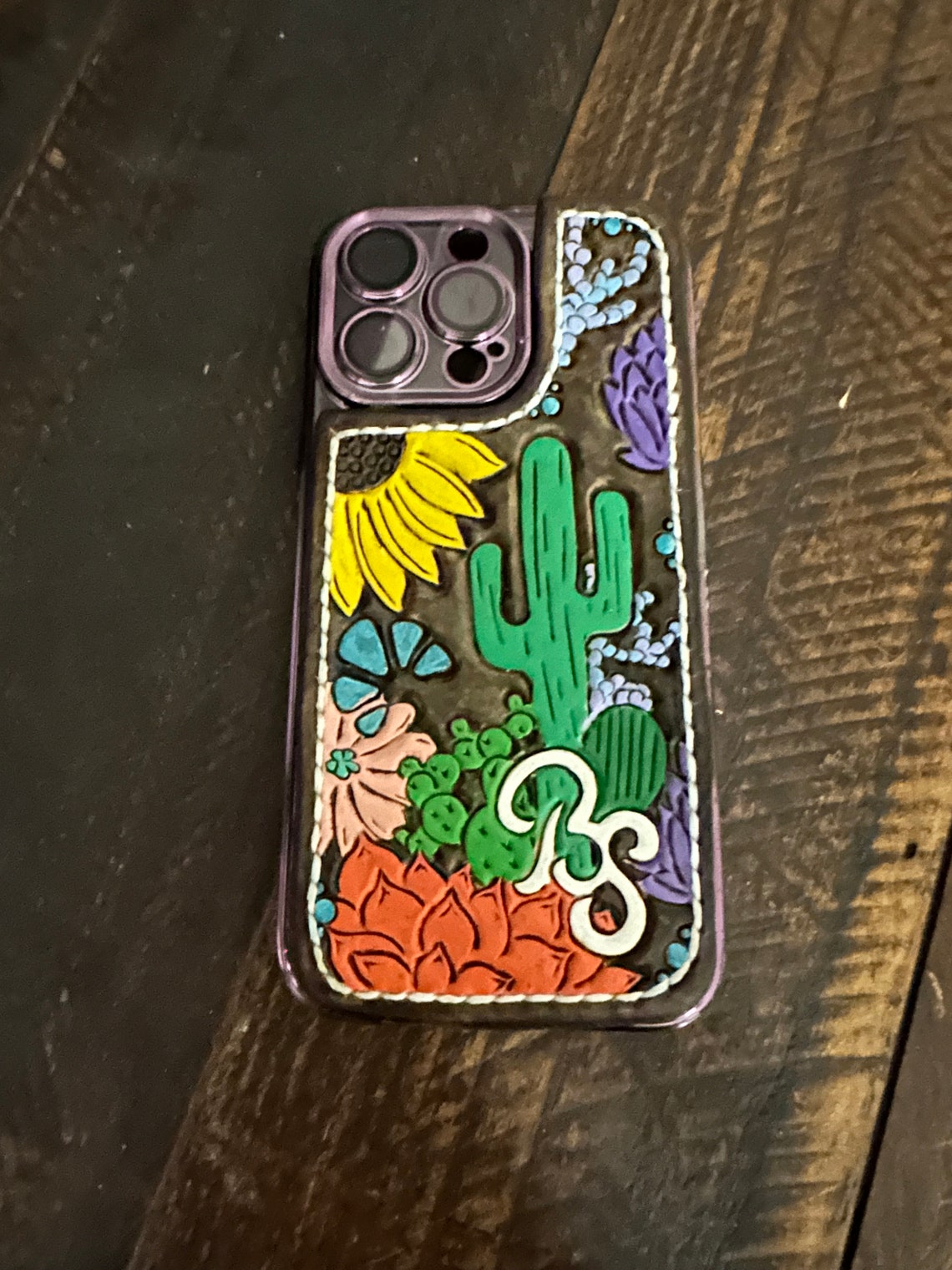 Tooled Leather Phone Case - Etsy