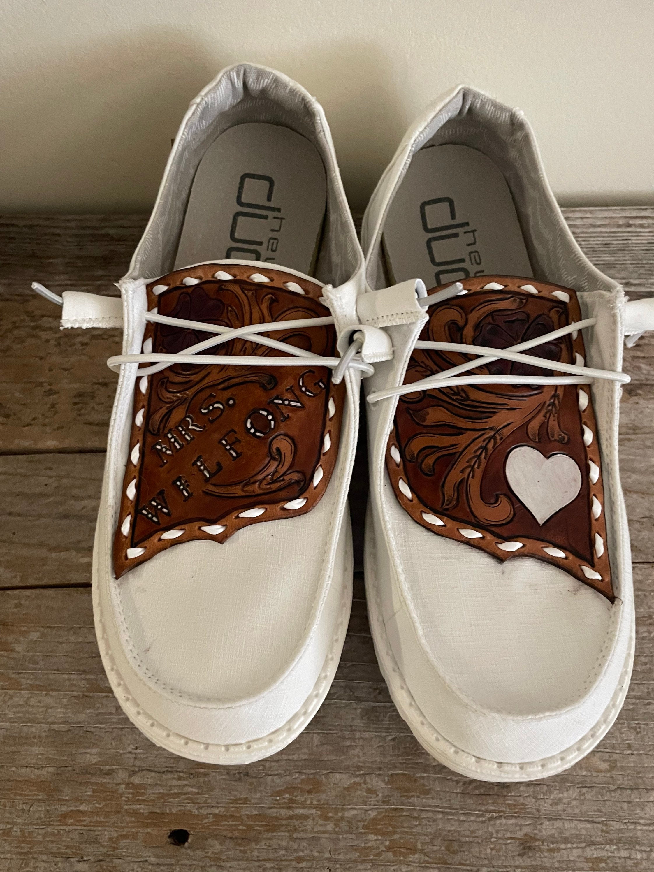 Custom Tooled Leather Heydudes Half Tops - Etsy