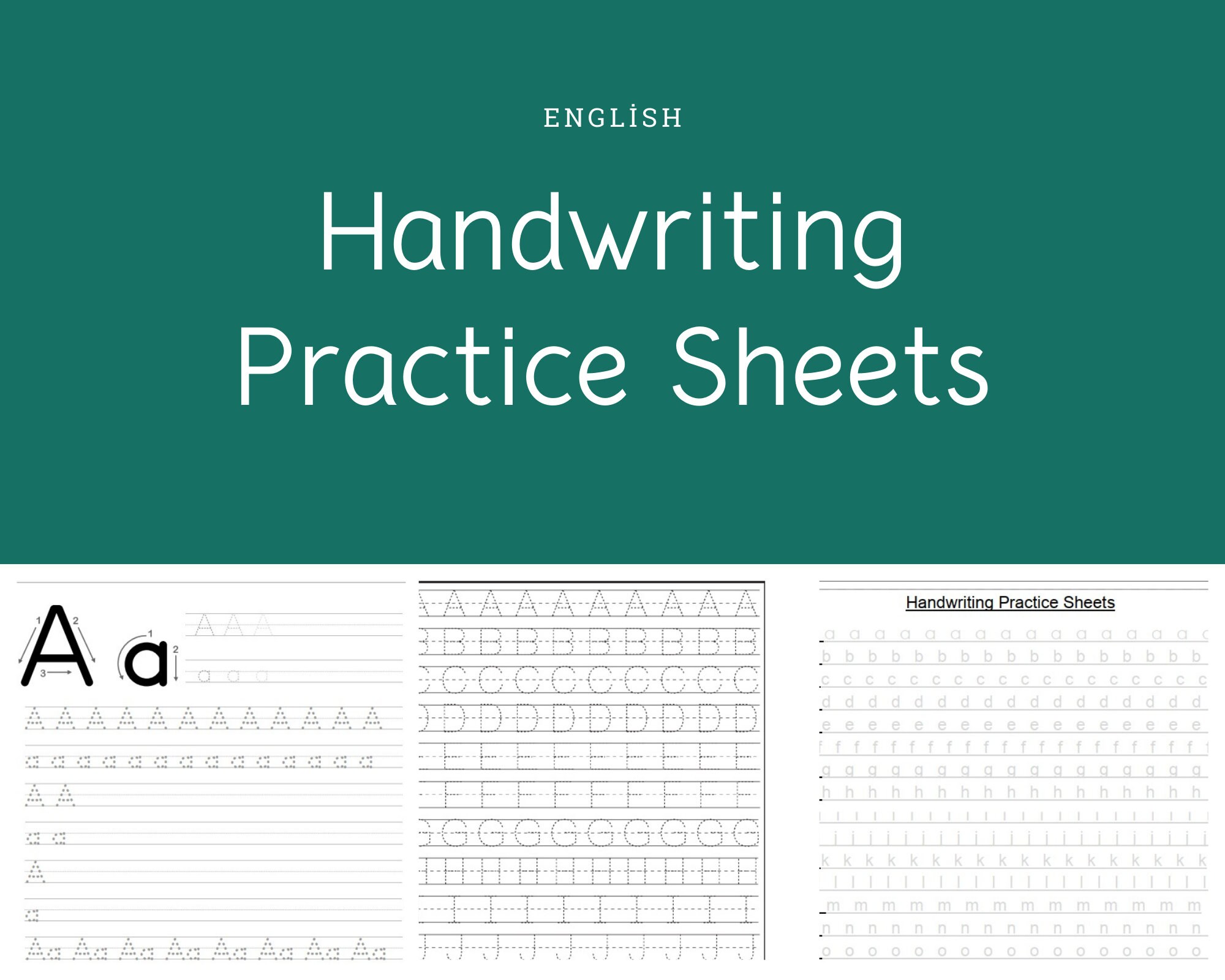 Handwriting Practice Sheets Handwriting Worksheets Etsy Handwriting Practice Sheets Handwriting Worksheets Etsy