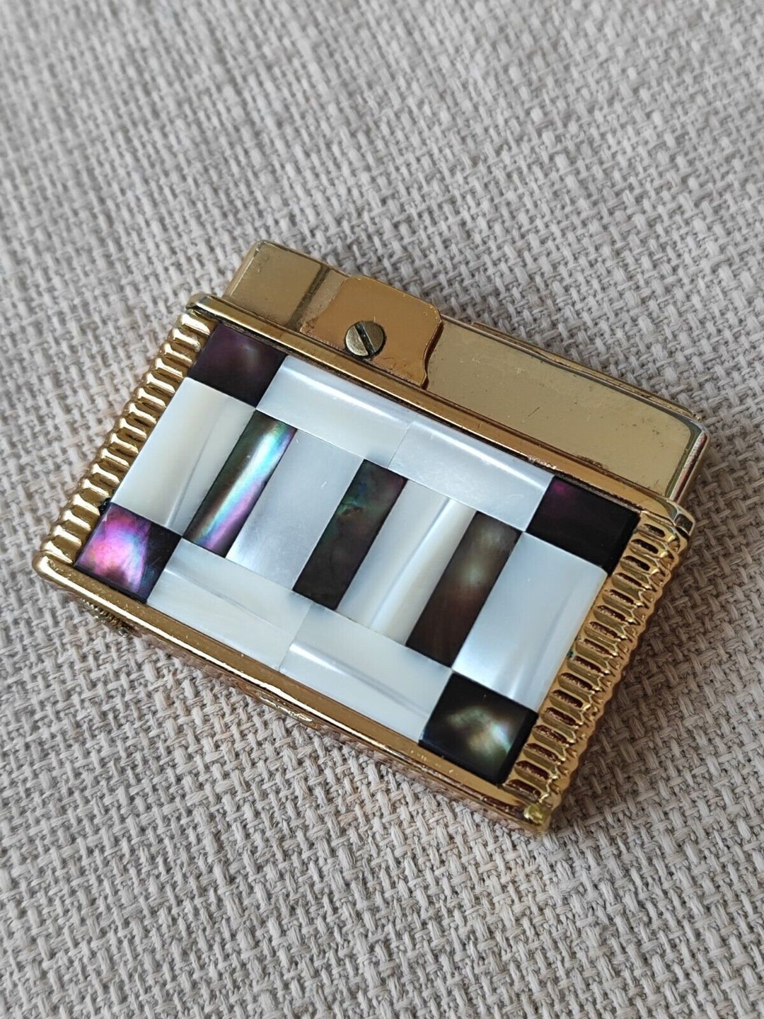 Rodan Vintage Lighter Petrol Japan Enameled and Gold Plated Works Well ...