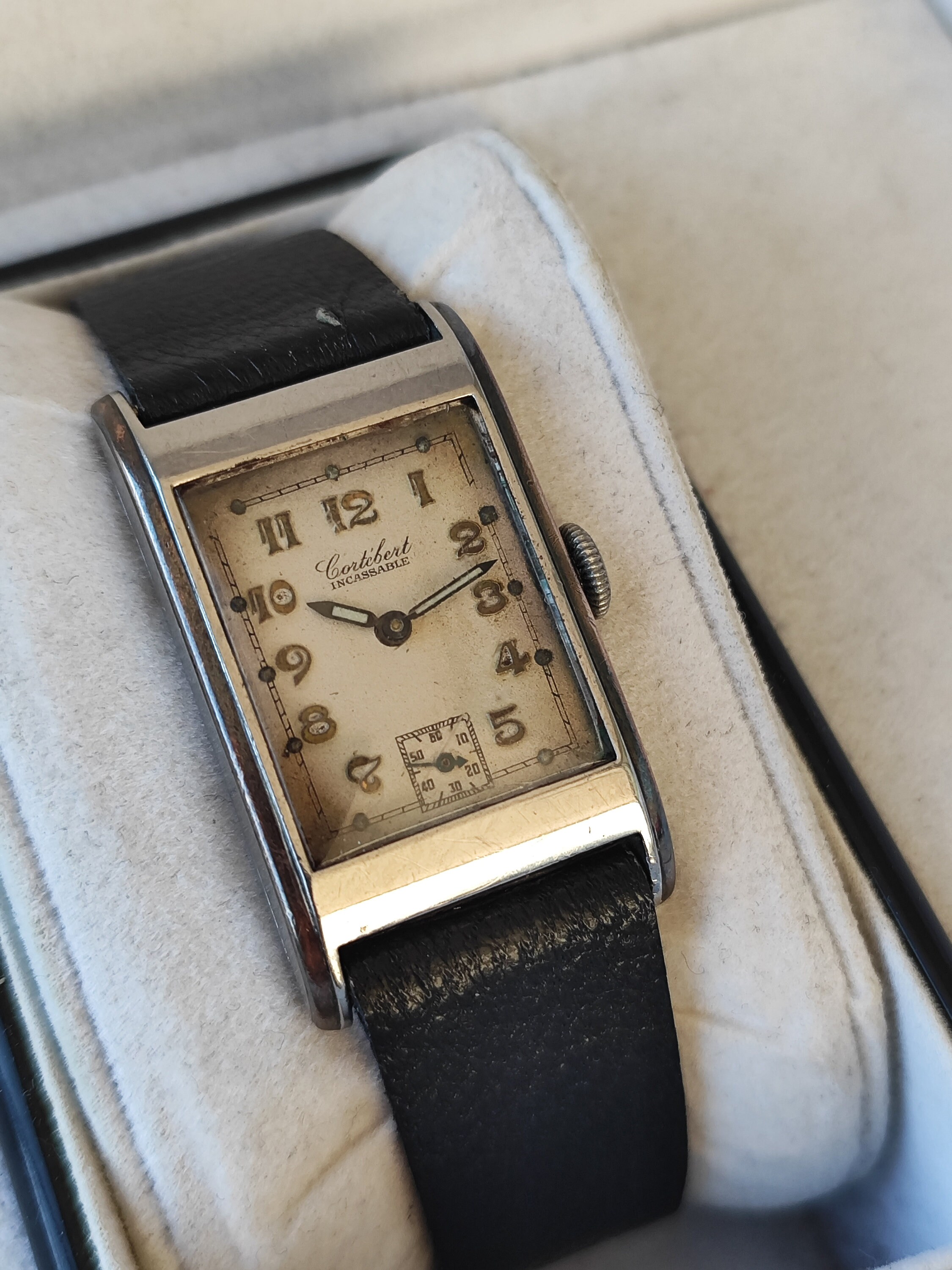 Cortebert Tank Staybrite Case Vintage Men's Watch With Original ...