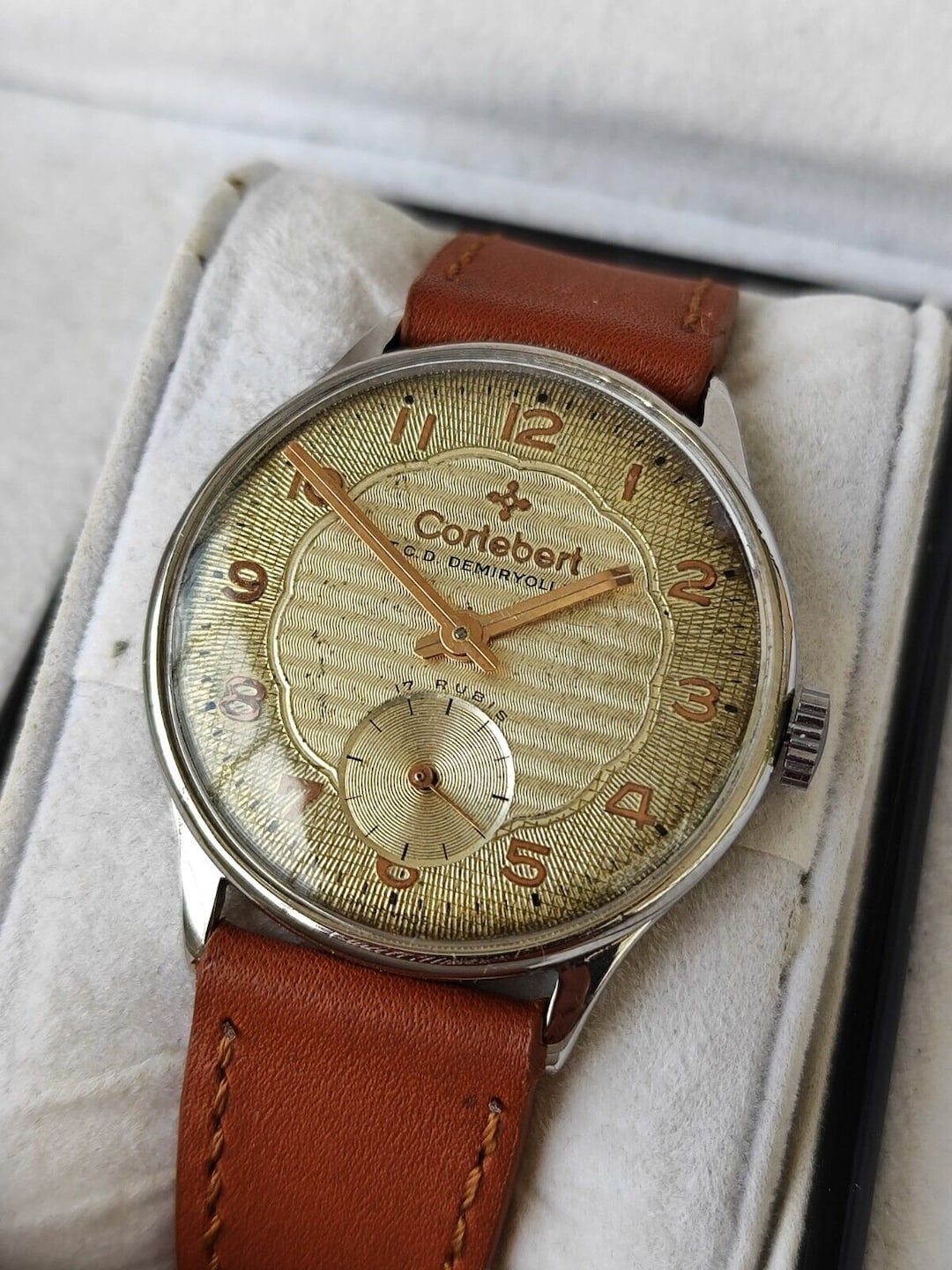 Cortebert Tcdd Turkish Railways Vintage Watch for Men Embossed Caseback ...