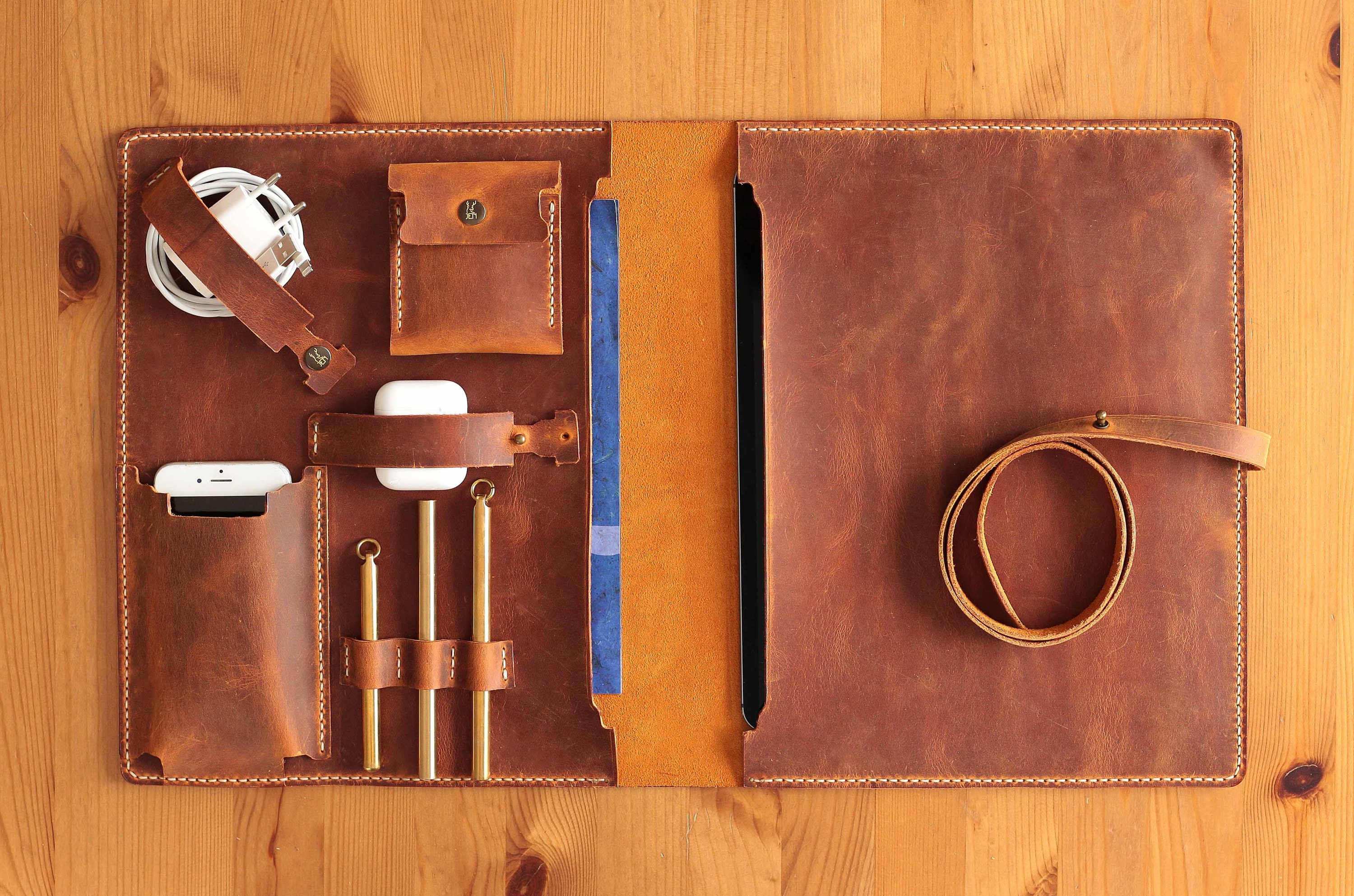 Personalized Genuine Leather Organizer, Handmade Leather Document ...