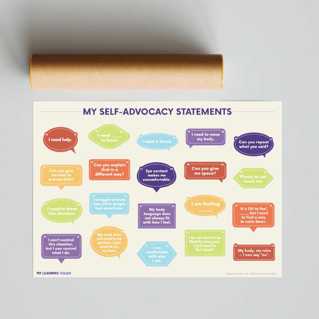 My Self-advocacy Statements Poster | Social and Emotional Learning - Etsy