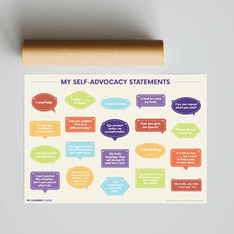 My Self-advocacy Statements Poster | Social and Emotional Learning - Etsy