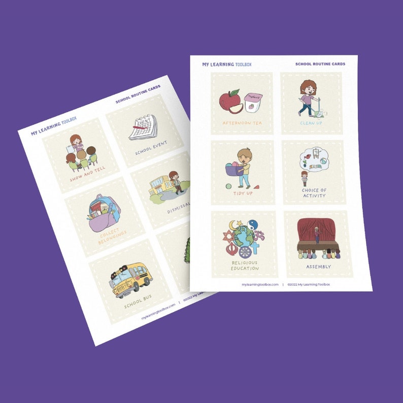 School Routine Cards (printable) | Child Routine Cards | Social and ...