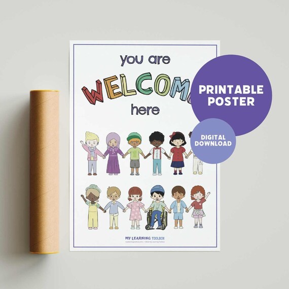 You Are Welcome Here Poster printable Diversity Poster - Etsy