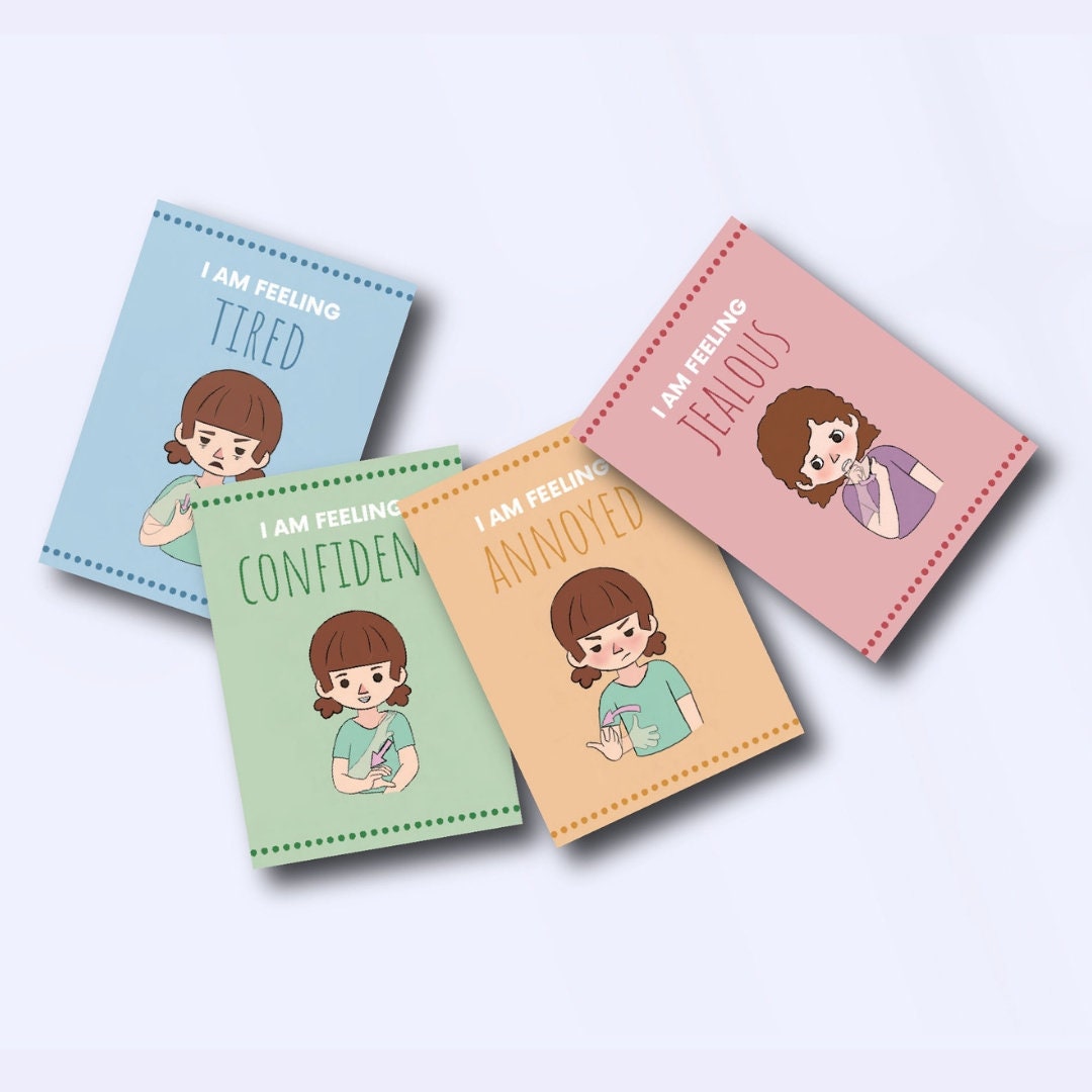 My Zones of Feelings Auslan Edition Flash Cards (printable) | Emotions ...