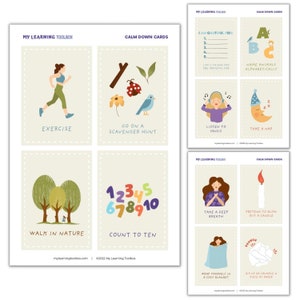 Calm Down Cards printable Self-regulation Strategies - Etsy