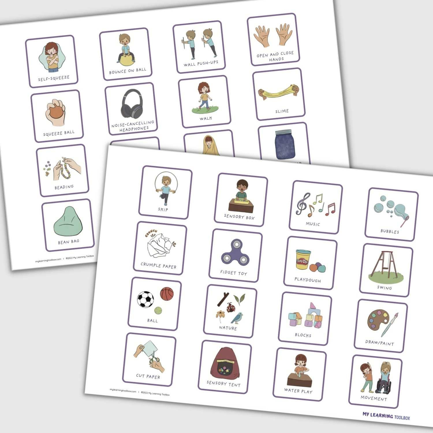Sensory Choice Board printable Sensory Tools and - Etsy Australia