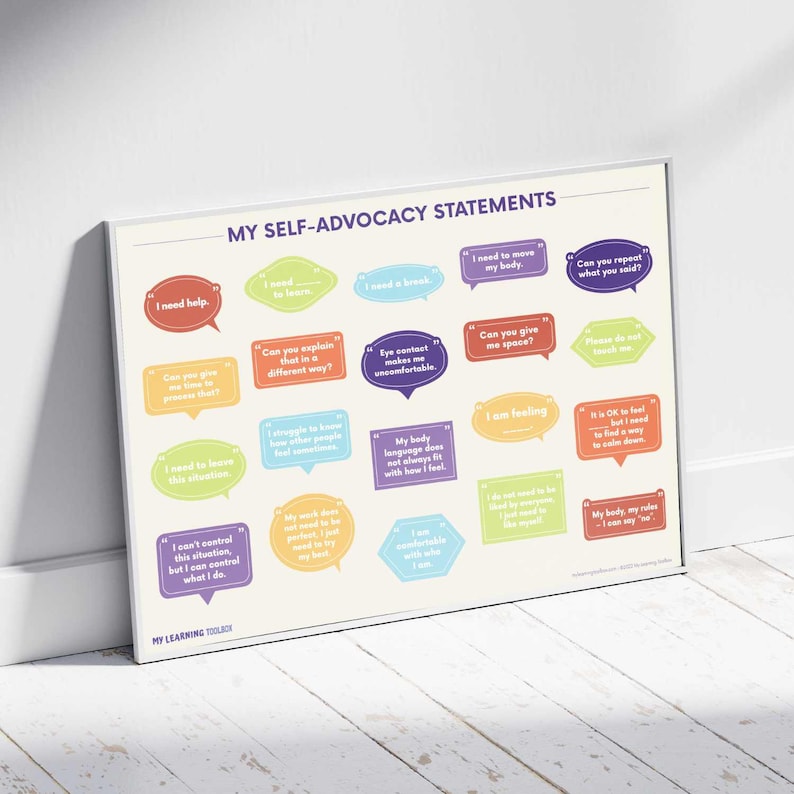 My Self-advocacy Statements Poster | Social and Emotional Learning - Etsy