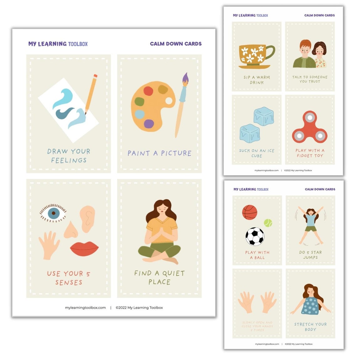 Calm Down Cards printable Self-regulation Strategies - Etsy
