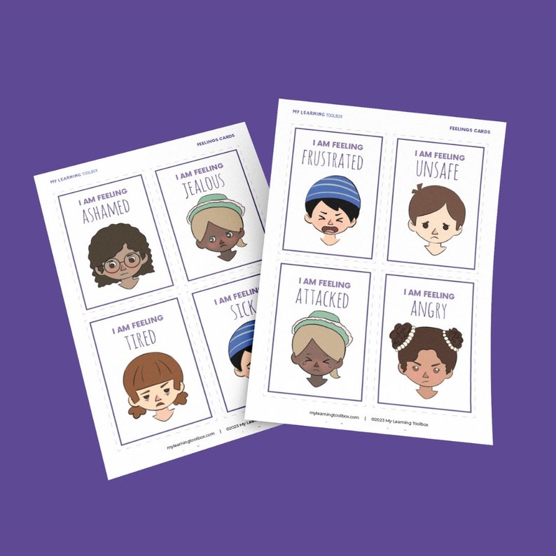 Feelings Cards printable Emotions Cards Social and Emotional Learning ...