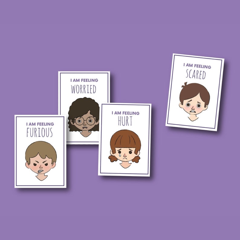 Feelings Cards printable Emotions Cards Social and Emotional Learning ...