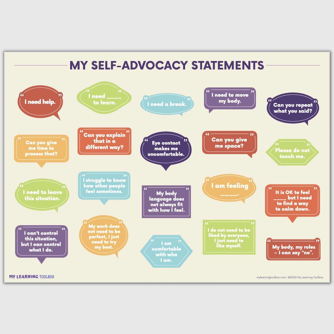 My Self-advocacy Statements Poster Social and Emotional Learning - Etsy