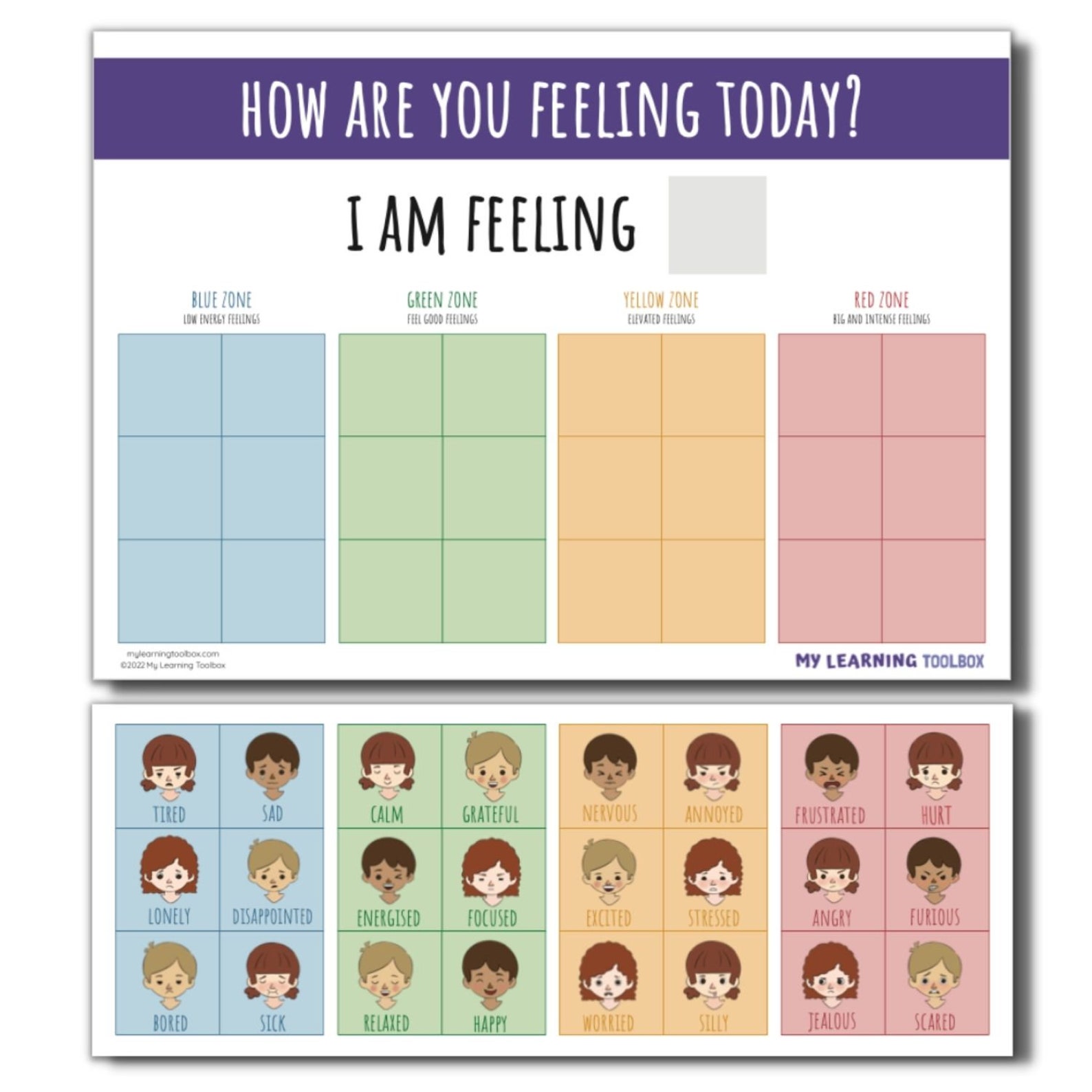 My Zones of Feelings Check-in Chart printable Emotions Check-in Zones ...