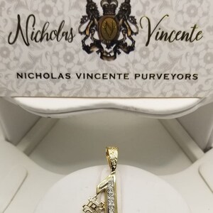 14 Karat Yellow Gold #1 Number One Pendant With Diamonds for Necklace ...