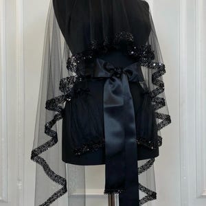 Henna Night Veil Set 4 Pieces - Luxury Wide Bridal Veil, Sash, Gloves ...