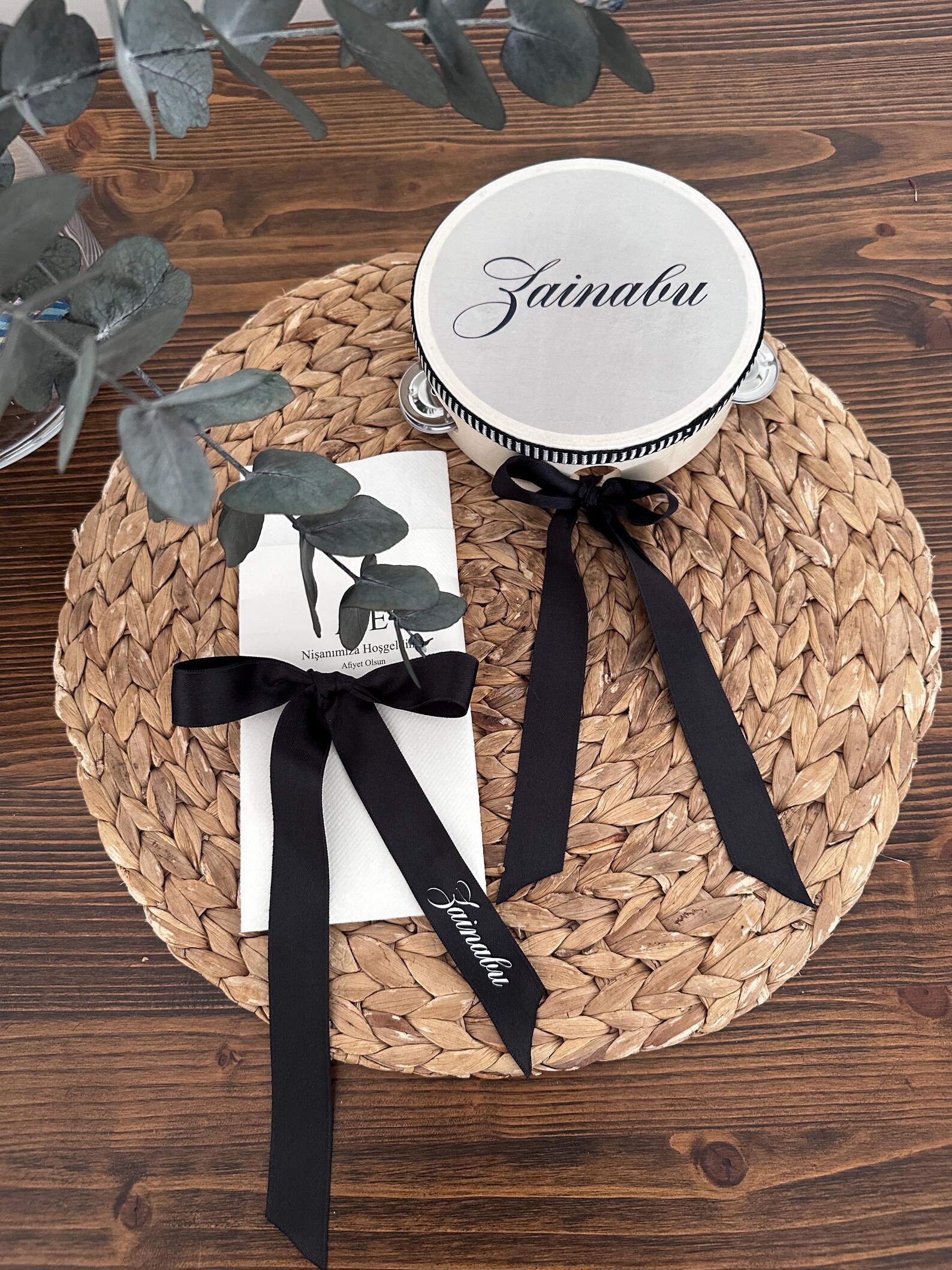 Personalized Wooden Tambourine - Bridesmaid Tef Gift - Bride Tambourine ...