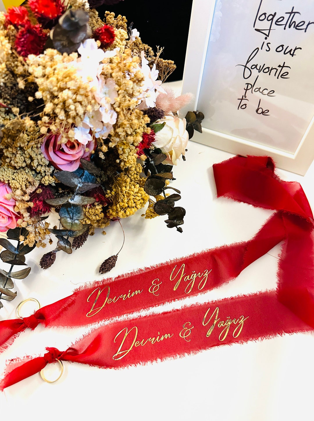 Personalized Pearl Luxury Chiffon Ribbon, Engagement Ring Ribbon ...