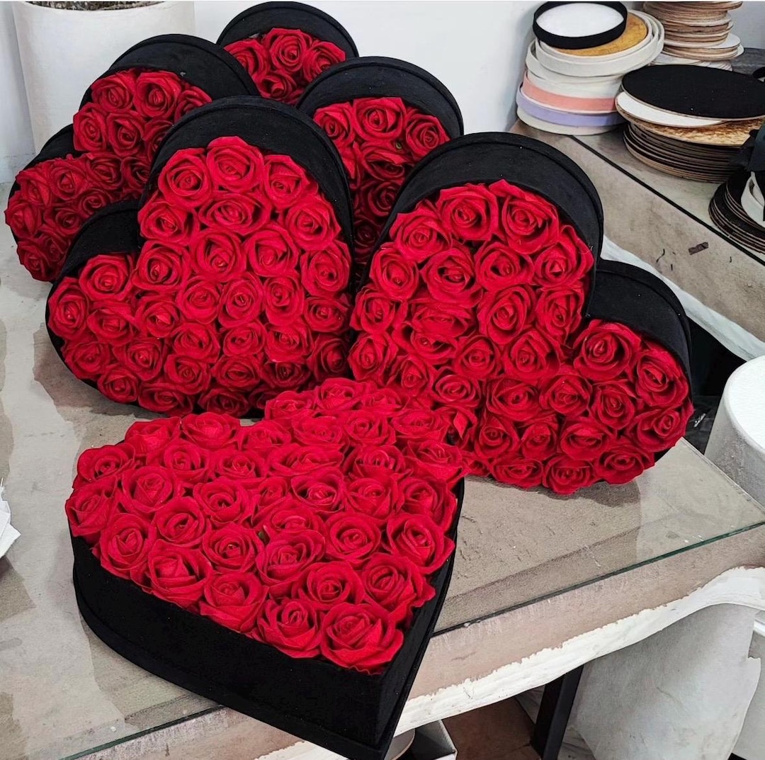 Personalized Heart Box Flower - Anniversary , Valentine's Day ...
