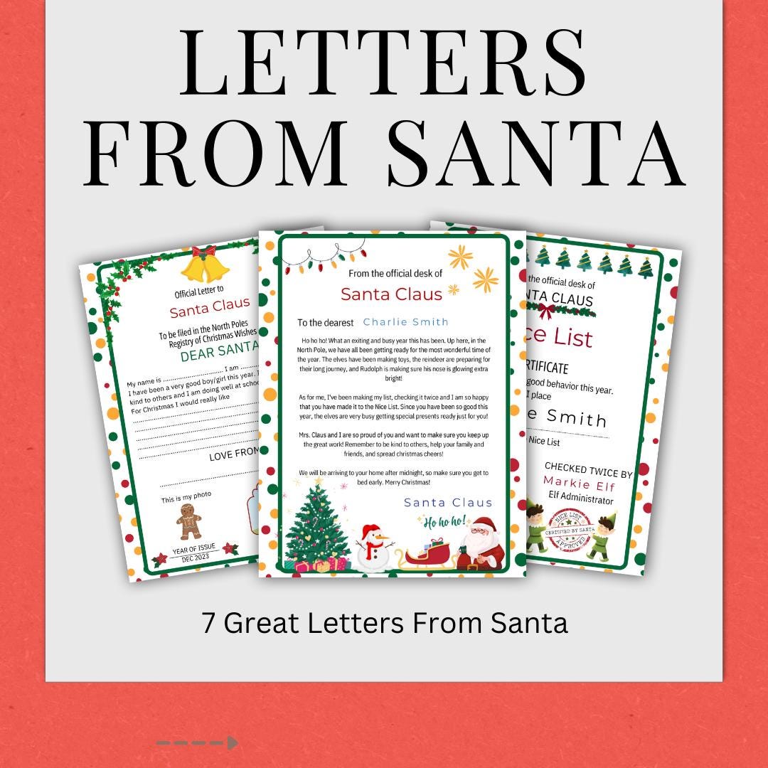 Letters From Santa Bundle, Santa, Letters, Great for Kids, Kids Santa ...