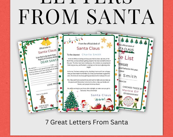 Santa Writes Back: Handwritten Response Letter From Santa Santa Letter ...