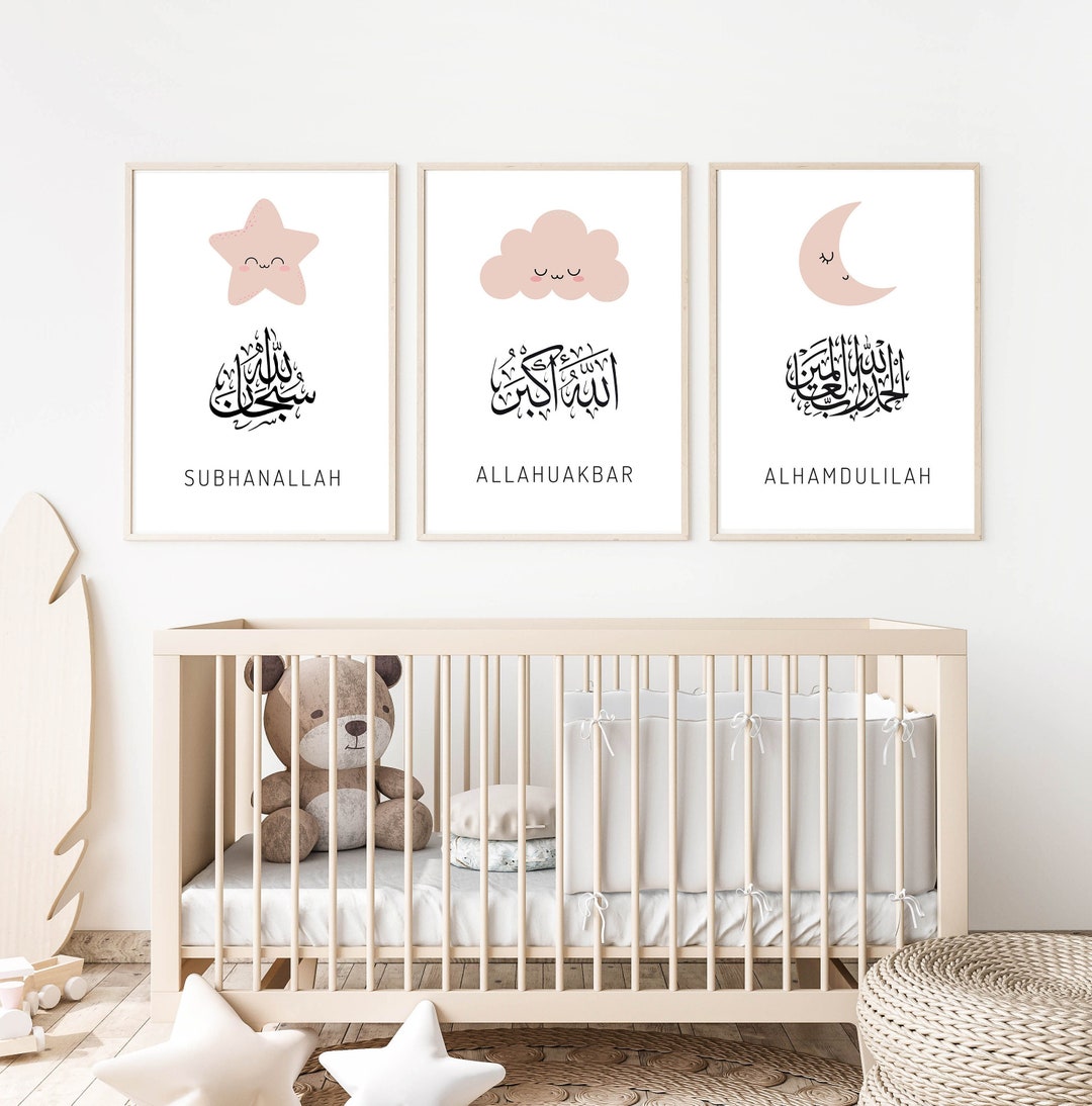 Baby Islamic Design Print Set of 3 Baby Kids Room Prints - Etsy UK