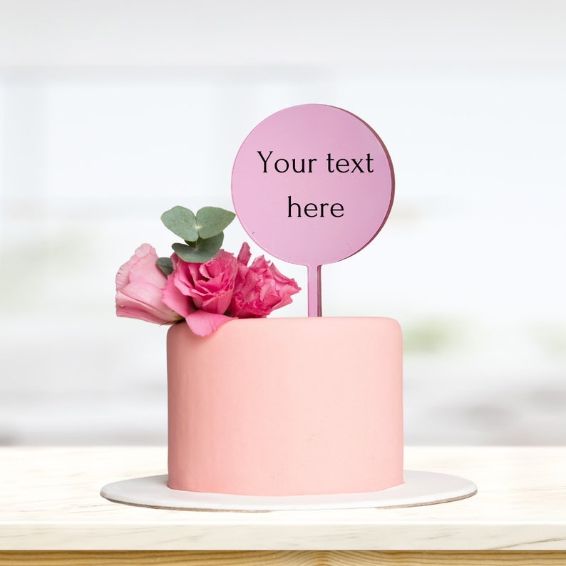 Custom Acrylic Cake Topper: Personalized Round Birthday Decor - Etsy