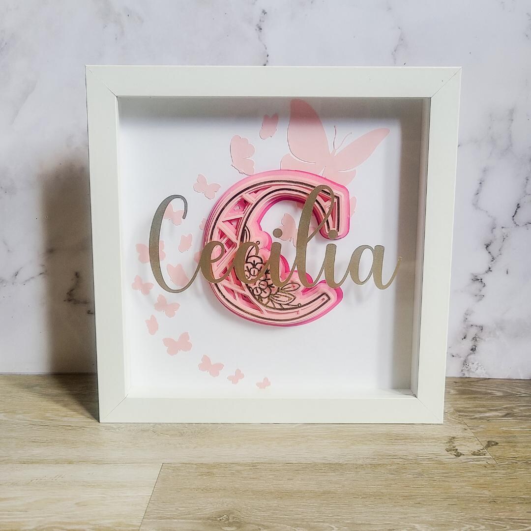 Personalized Letter Shadow Box: Newborn Keepsake, Birthday Gift - Etsy