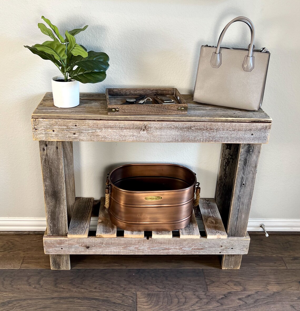 Reclaimed Wood Rustic Farmhouse Console Table - Etsy