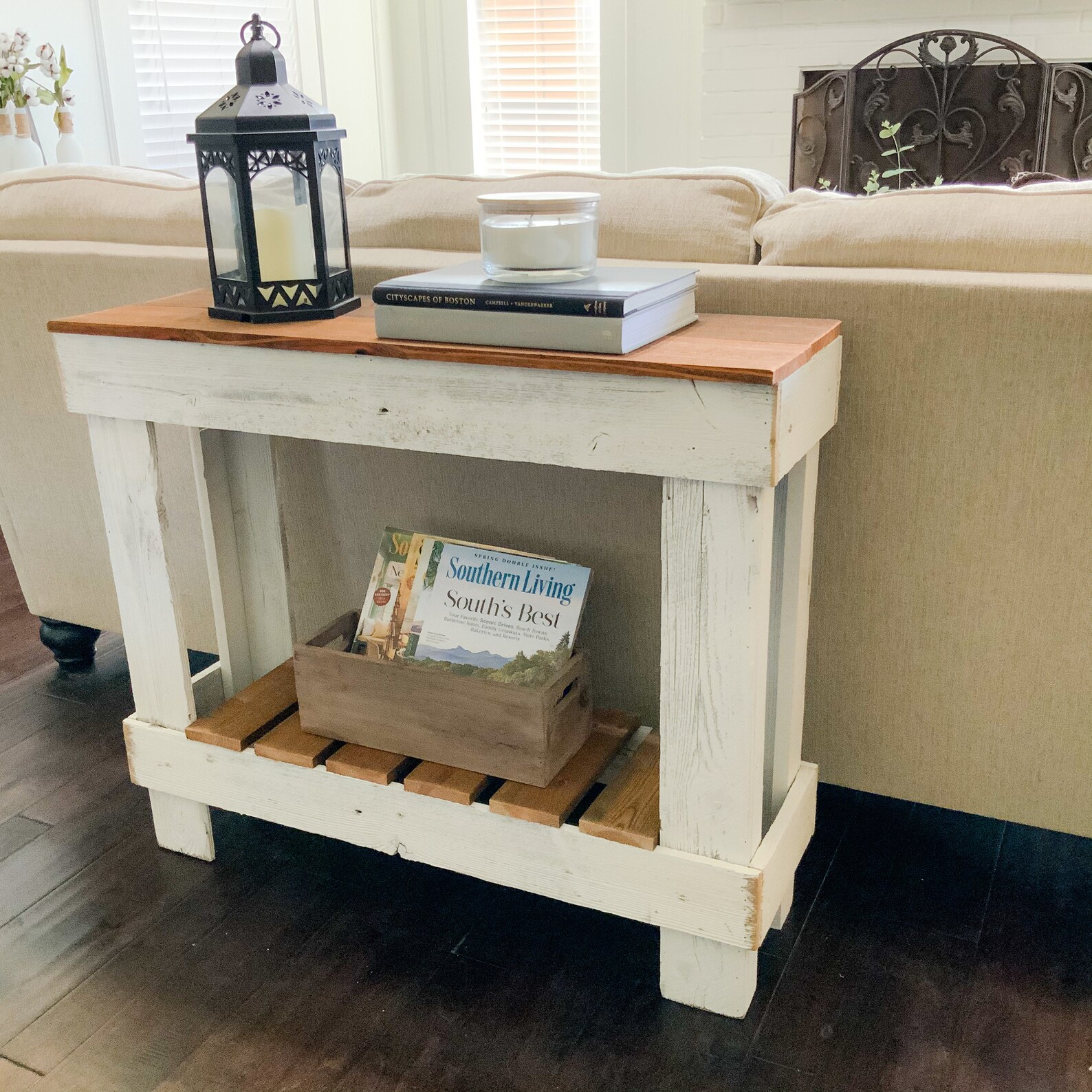 Reclaimed Wood Rustic Farmhouse Console Table - Etsy