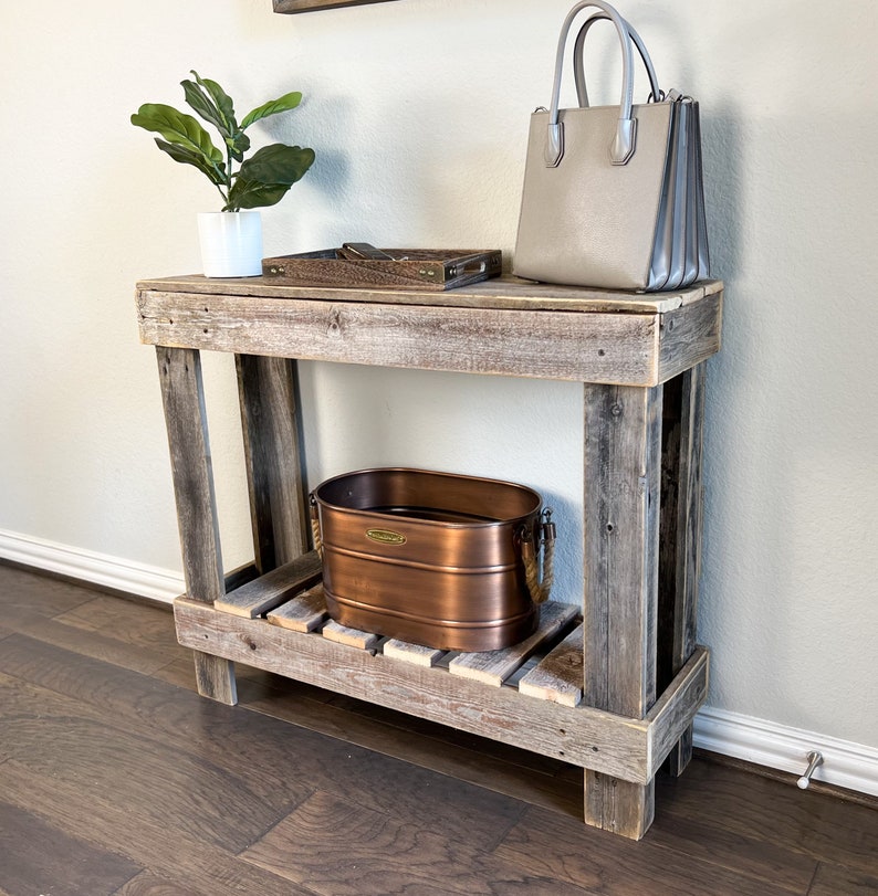 Reclaimed Wood Rustic Farmhouse Console Table - Etsy