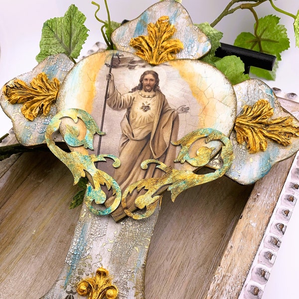 Decoupage Cross - Etsy