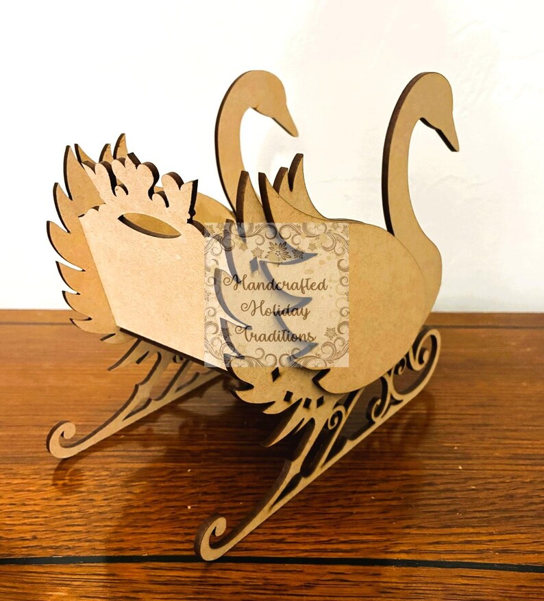 Laser Cut MDF, Swan Sleigh, Unfinished, Blank, Base, Decoupage, Mixed ...