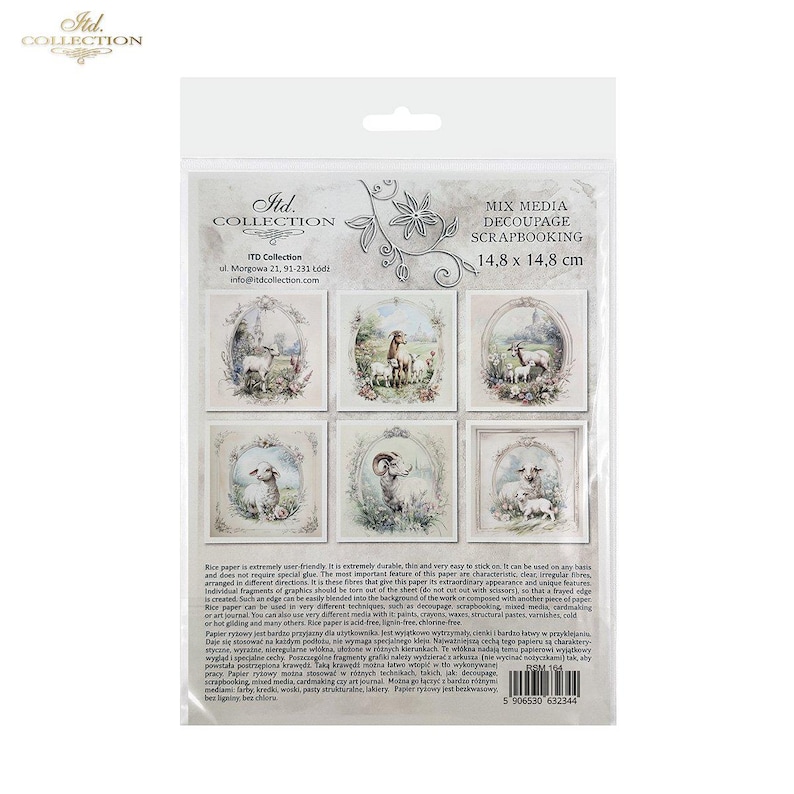 ITD Collection, Rice Paper, Mini Set, Lamb, Goats, Rams, Sheep, Rounds ...