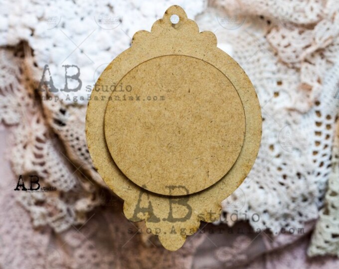 AB Studio Laser Cut HDF Mdf Wood Base With Overlay Ornament Blank 2 ...