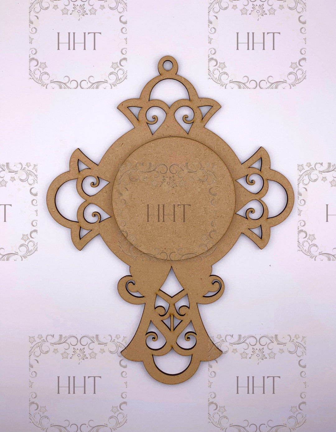 Laser Cut MDF, Vintage Style, Christmas, Cross, Pendant, Ornament, Base ...