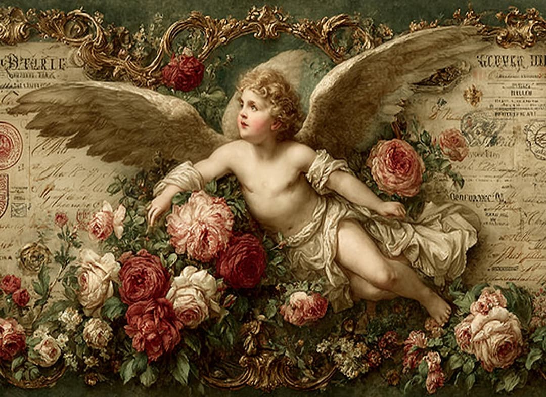 Reba Rose Creations, Rice Paper, Decoupage, Mixed Media, Cupid, Angel ...