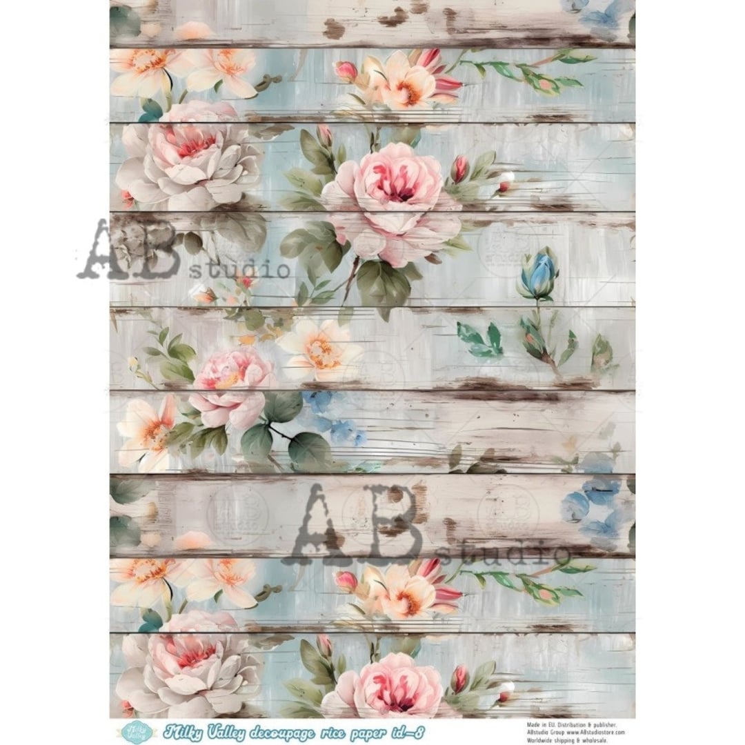 AB Studio Rice Paper for Decoupage, Milky Valley, Decoupage, Shabby ...