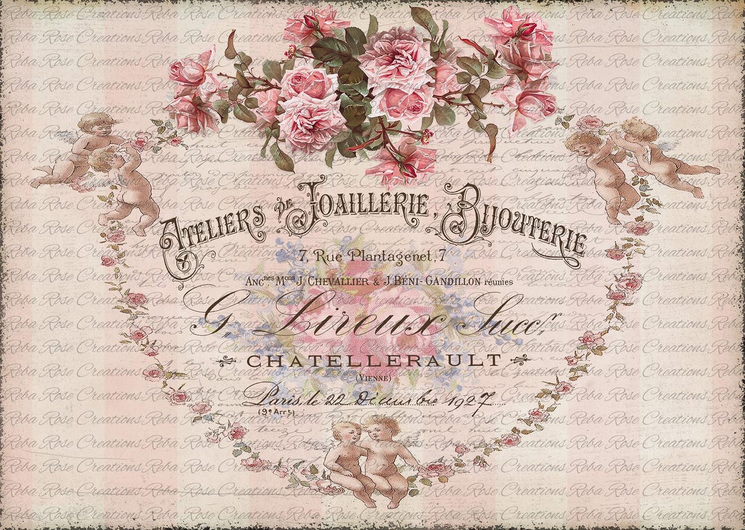 Reba Rose Creations, Rice Paper for Decoupage, Mixed Media, Heart ...